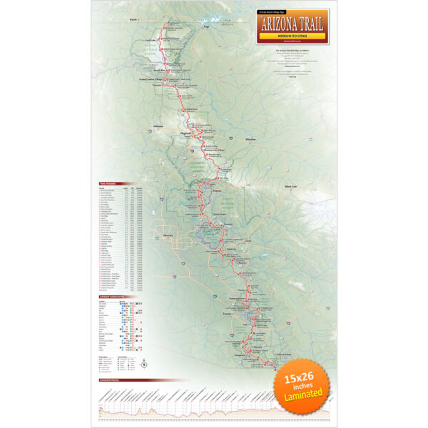 The Arizona Trail Map | Wall Map | Erik The Black's Hiking Maps