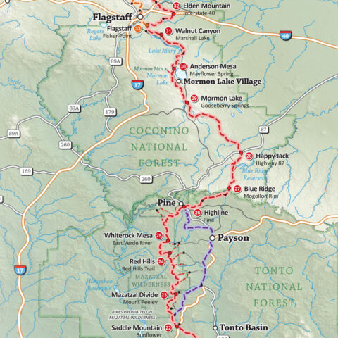 The Arizona Trail Map | Wall Map | Erik The Black's Hiking Maps
