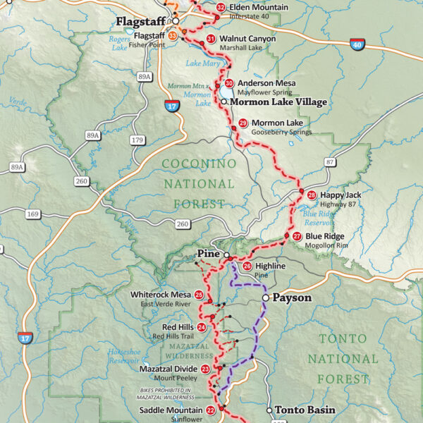 The Arizona Trail Map | Wall Map | Erik The Black's Hiking Maps