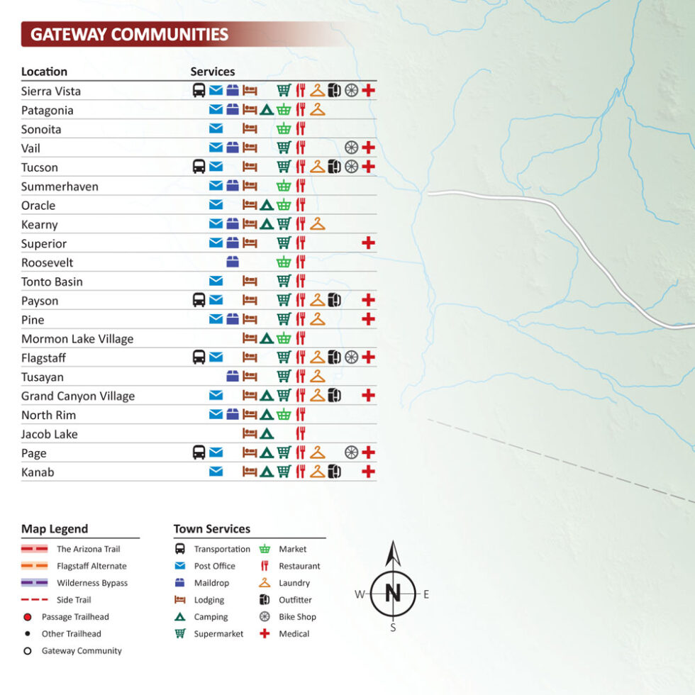 The Arizona Trail Map | Wall Map | Erik The Black's Hiking Maps