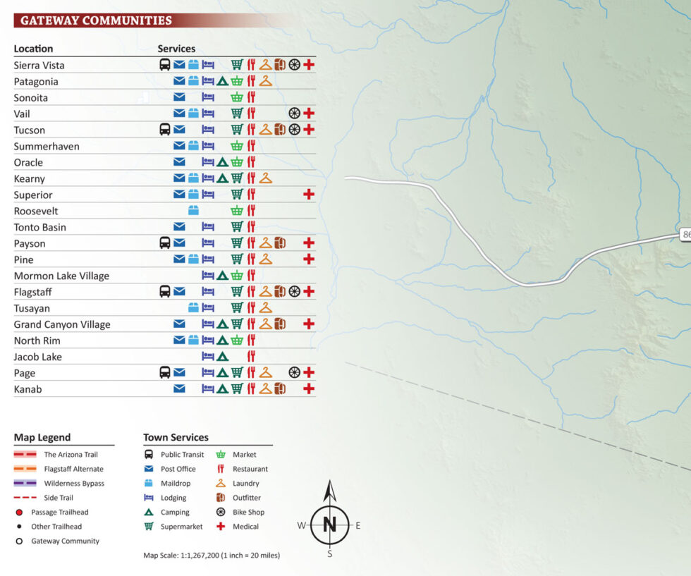 The Arizona Trail Map | Wall Map | Erik The Black's Hiking Maps