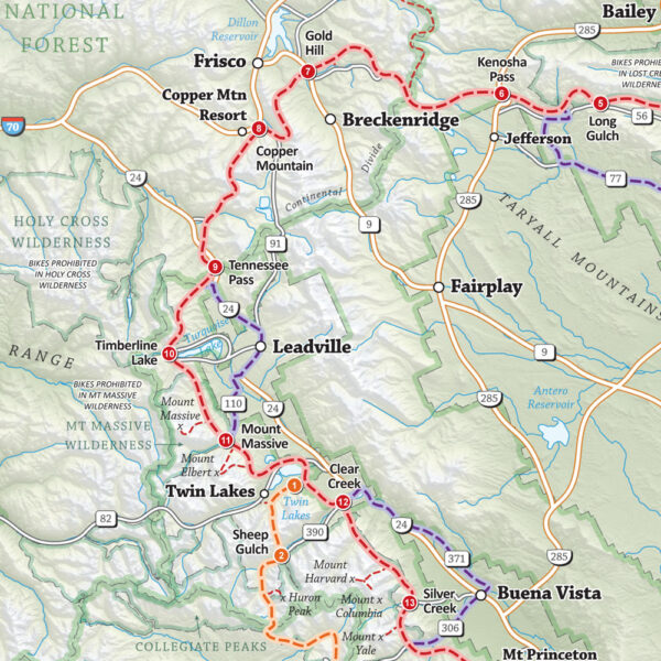 Erik the Black's Colorado Trail Map - Laminated Wall Map
