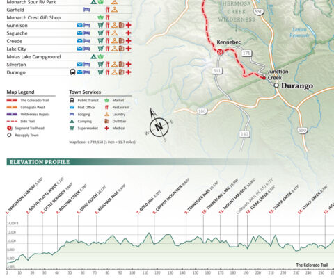 The Colorado Trail Map | Wall Map | Erik The Black's Hiking Maps