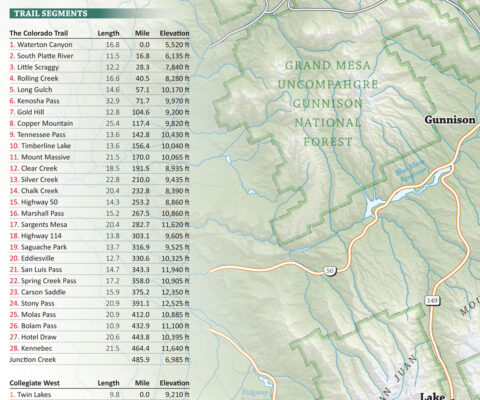 The Colorado Trail Map | Wall Map | Erik The Black's Hiking Maps