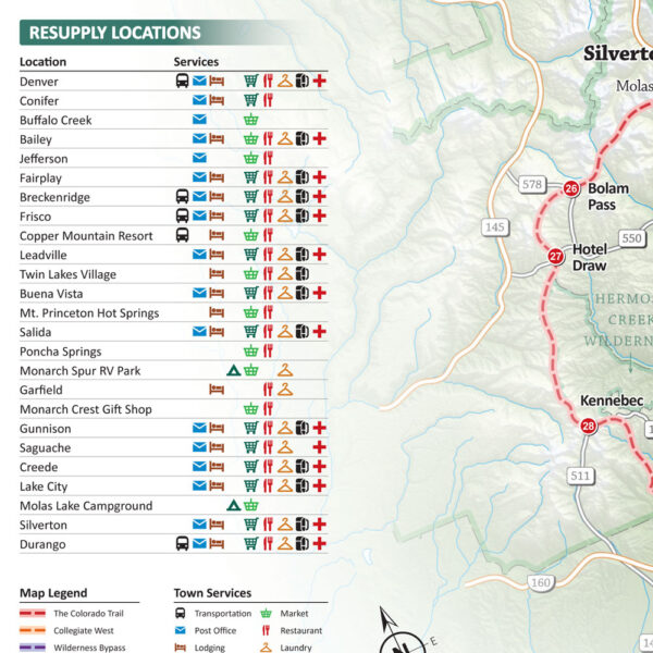 The Colorado Trail Map | Wall Map | Erik The Black's Hiking Maps