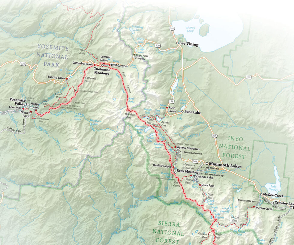 John Muir Trail Map | Wall Map | Erik The Black's Hiking Maps