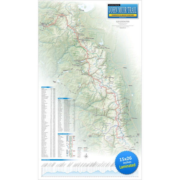 John Muir Trail Map | Wall Map | Erik The Black's Hiking Maps