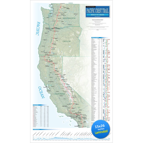 Pacific Crest Trail Map: Overview Planning PCT Wall Map (Erik the Black ...