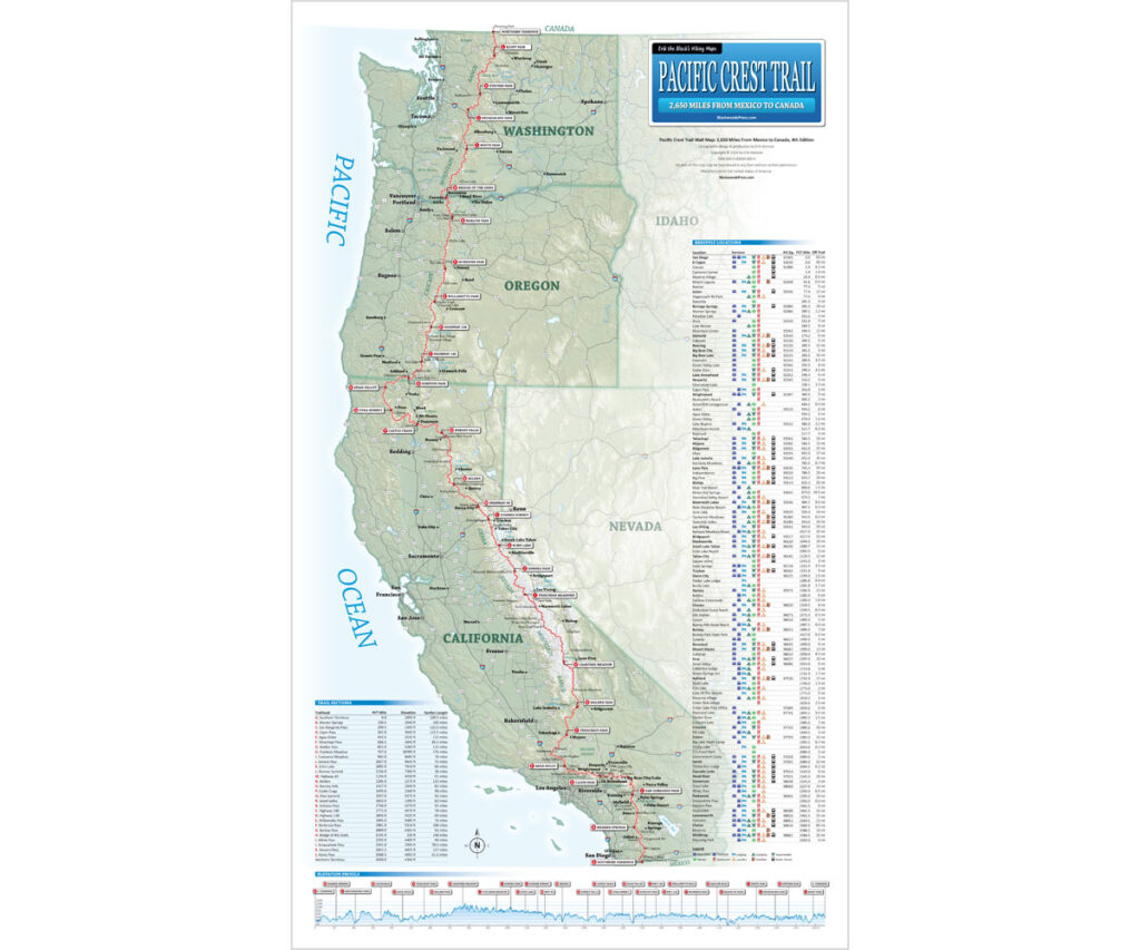 Printable Pct Maps Pacific Crest Trail: San Jacinto: California: 1012